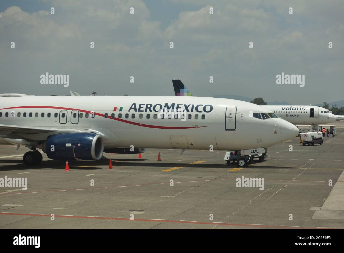 GUADALAJARA, MEXICO -4 JUL 2020- View of a Boeing 737 plane from ...