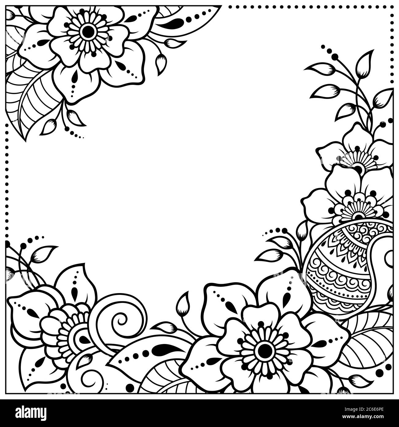Stylized with henna tattoos decorative pattern for decorating covers ...