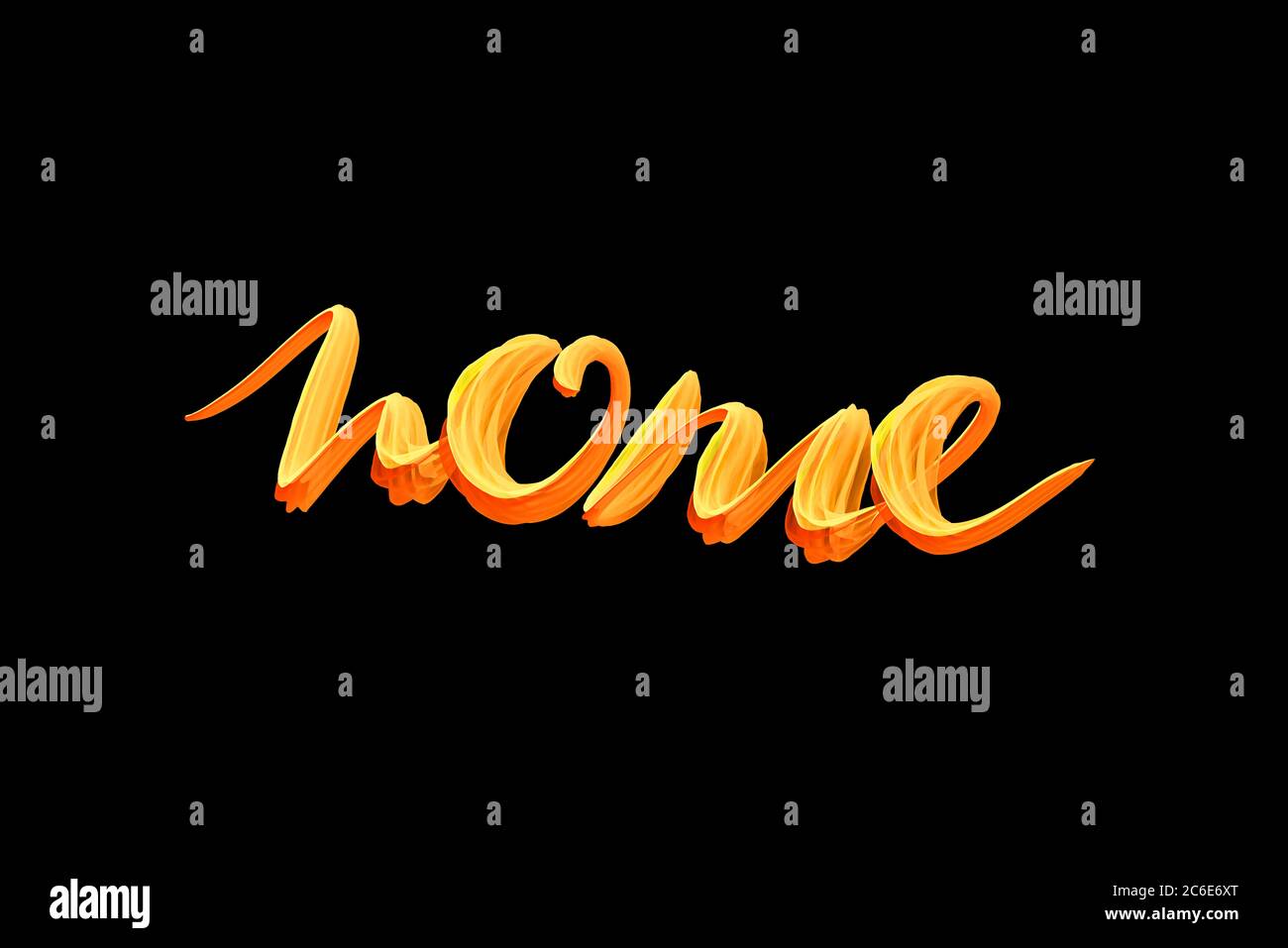 Inscription house written in bright fiery orange fire stroke on a black ...