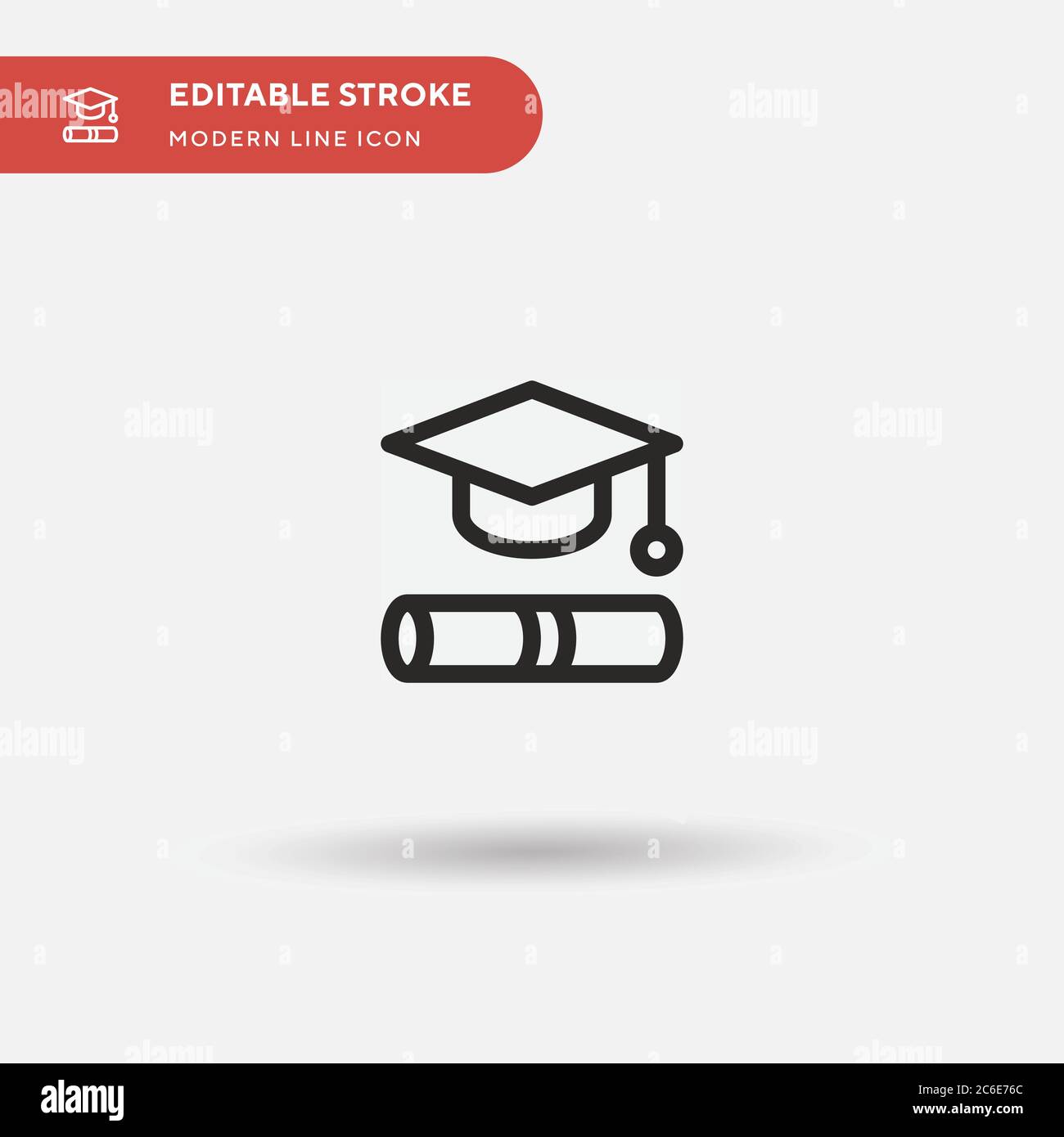 Graduation Simple vector icon. Illustration symbol design template for ...