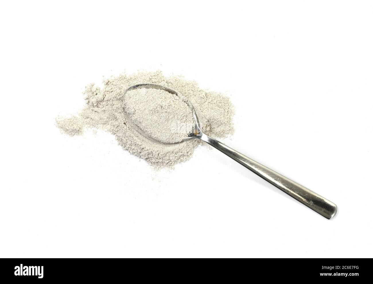 cappuccino powder in a metal spoon isolated in white background Stock ...