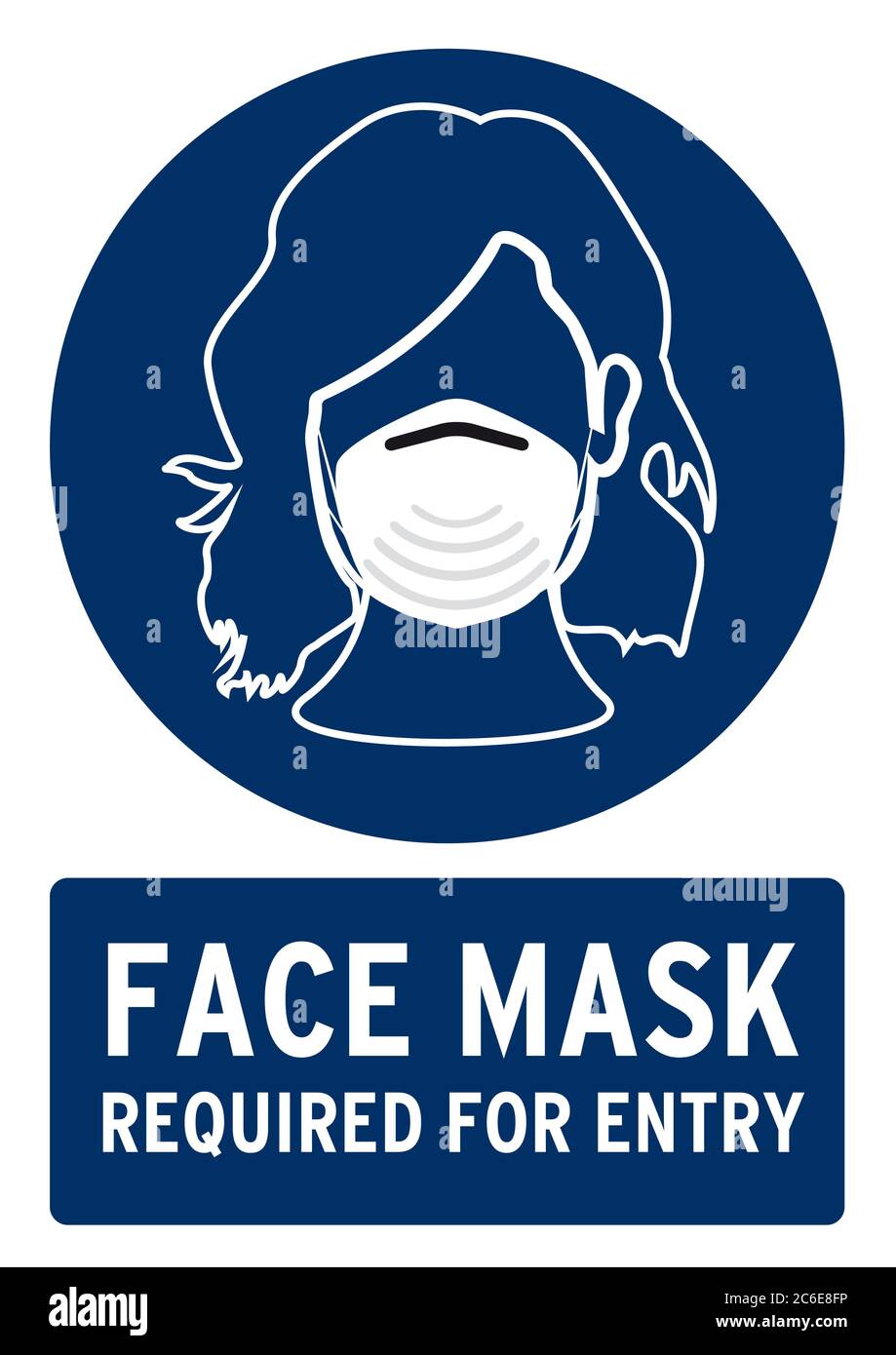 Face mask required for entry (women icon). Poster for covid19 in ...