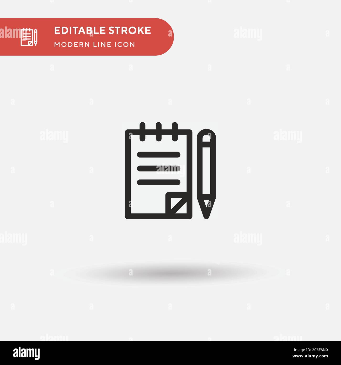 Notepad Simple vector icon. Illustration symbol design template for web ...