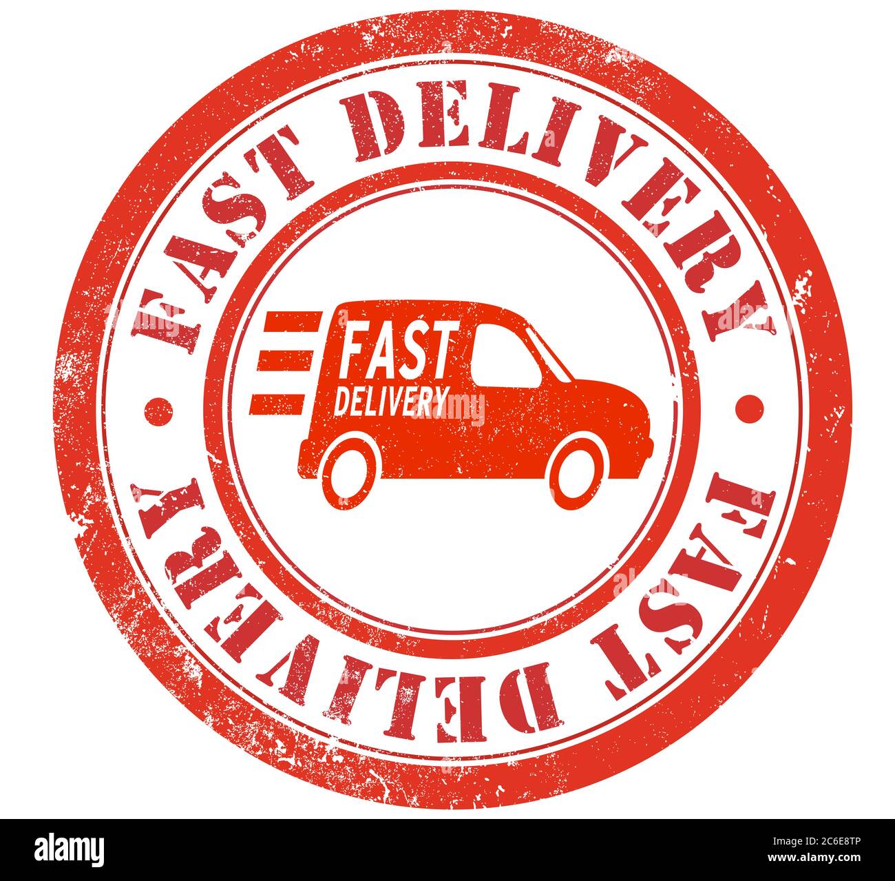 fast delivery grunge stamp, in english language Stock Photo - Alamy