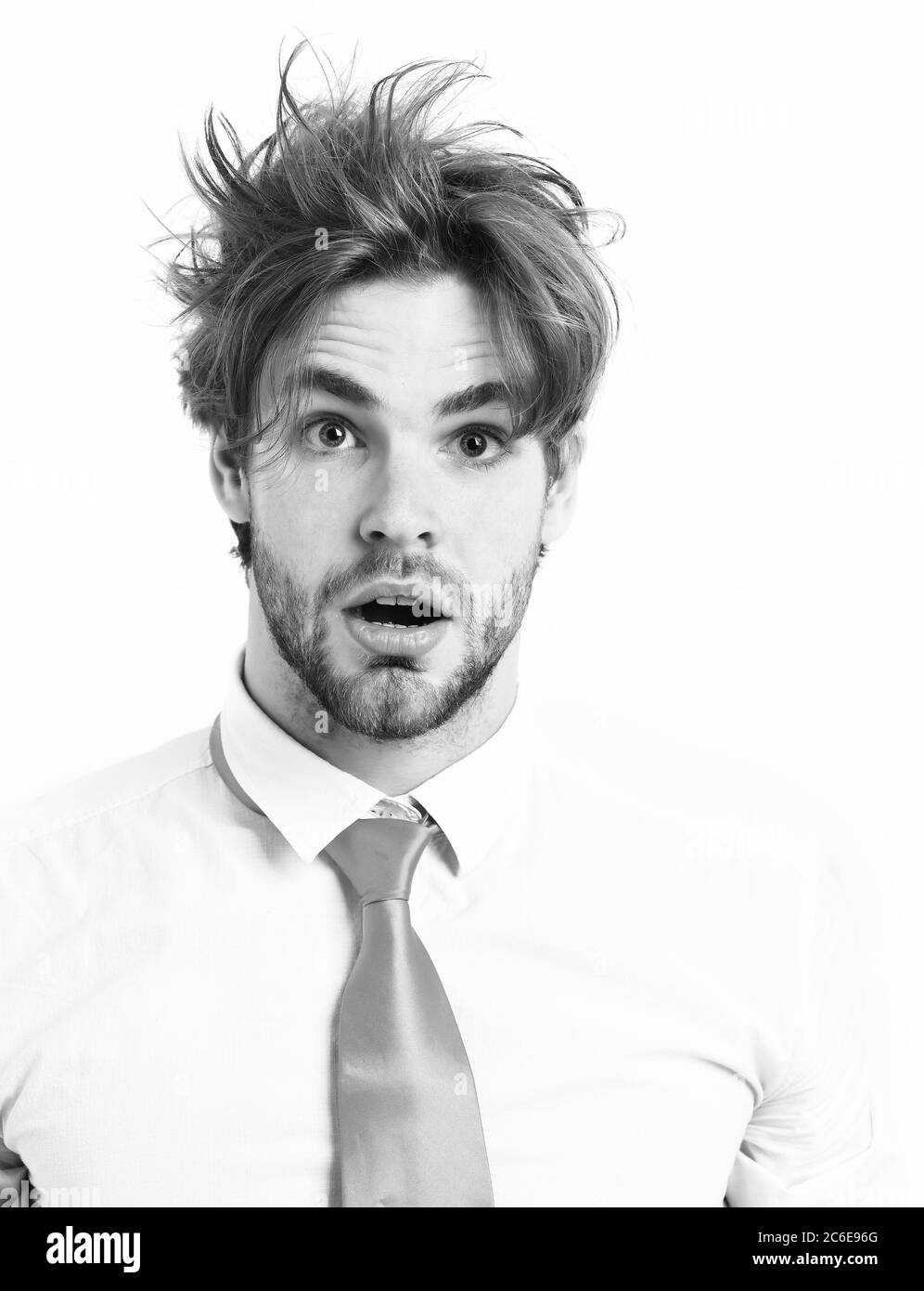 Hair ruffled Black and White Stock Photos & Images - Alamy