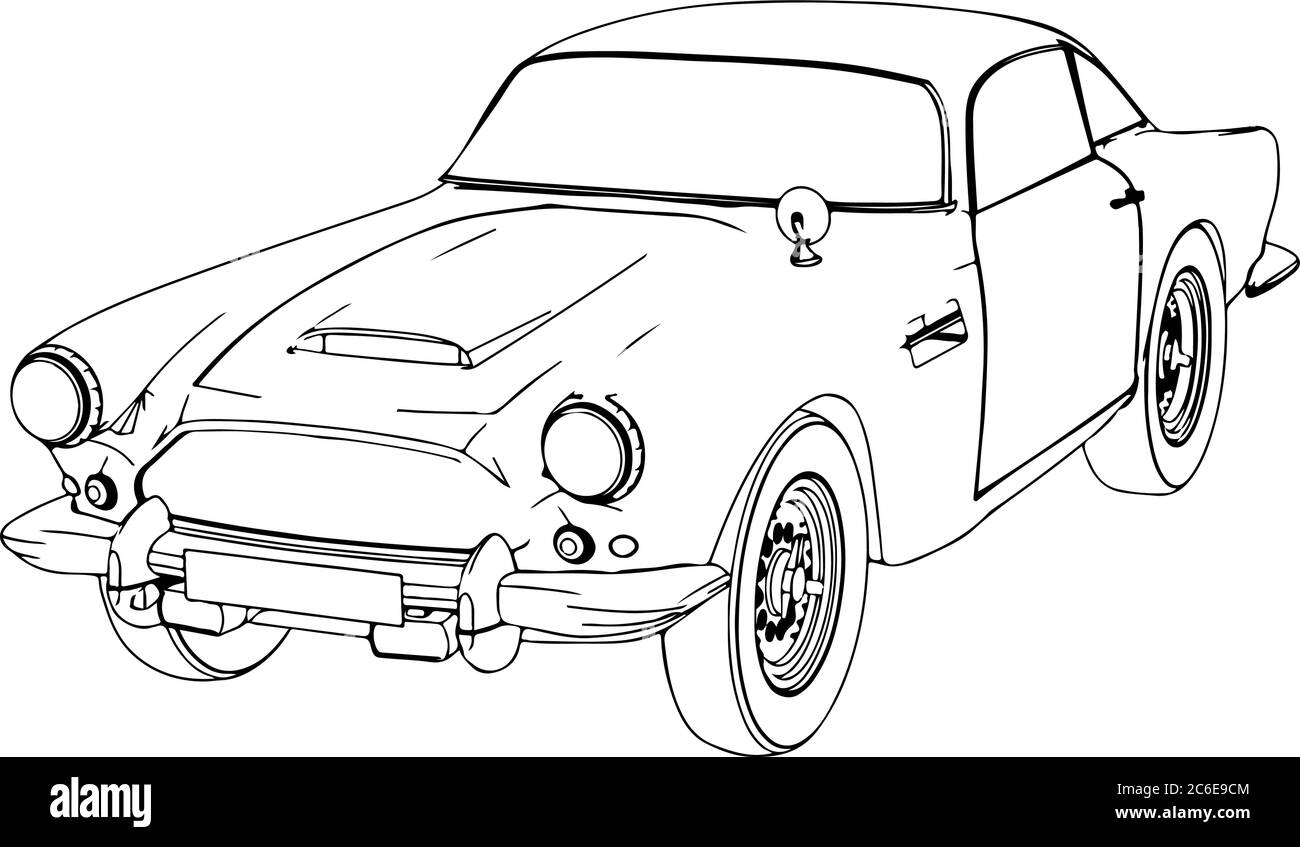 sketch retro car vector Stock Vector Image & Art - Alamy