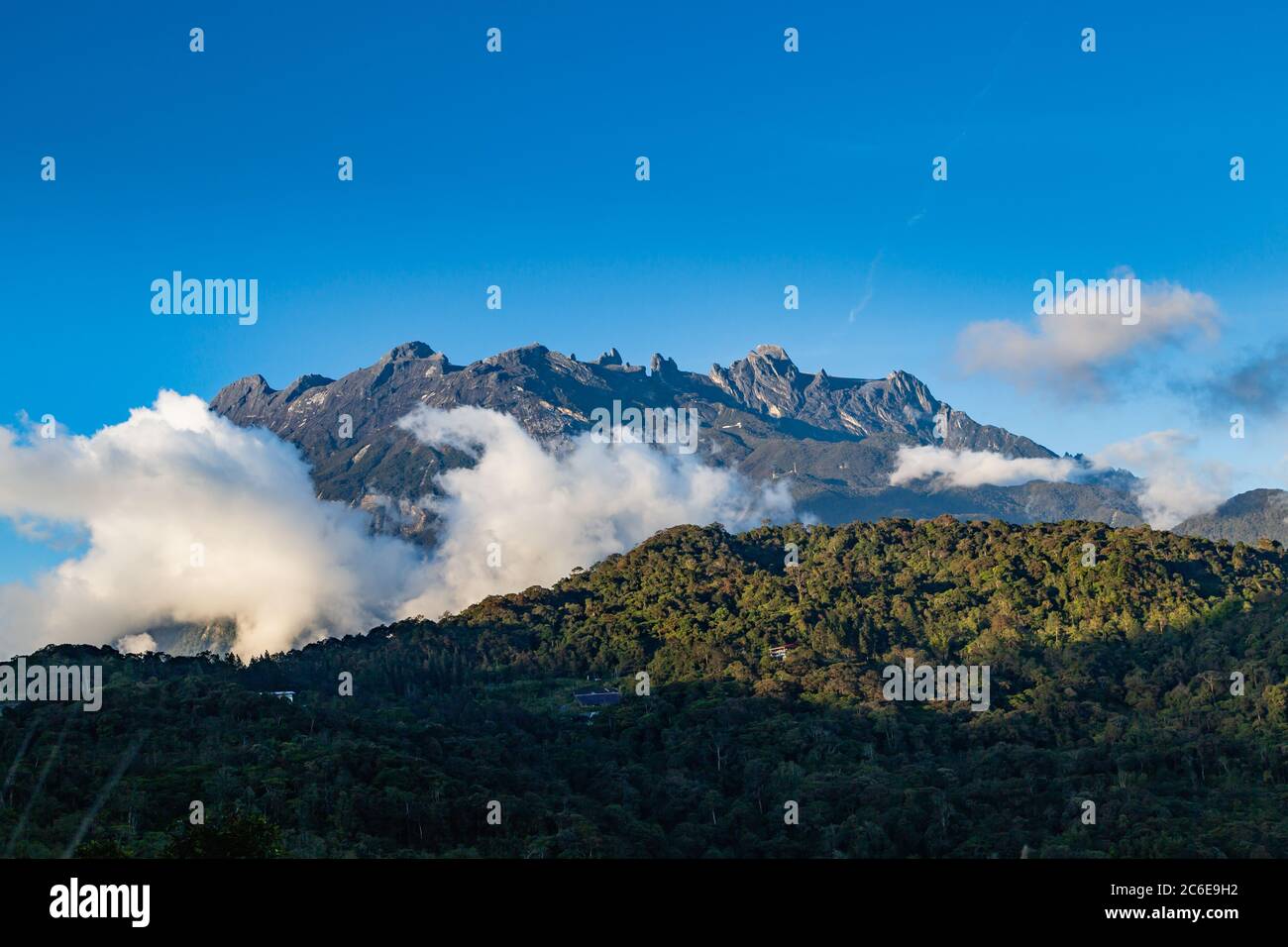 view of Mount Kinabalu at near sunsets Stock Photo - Alamy