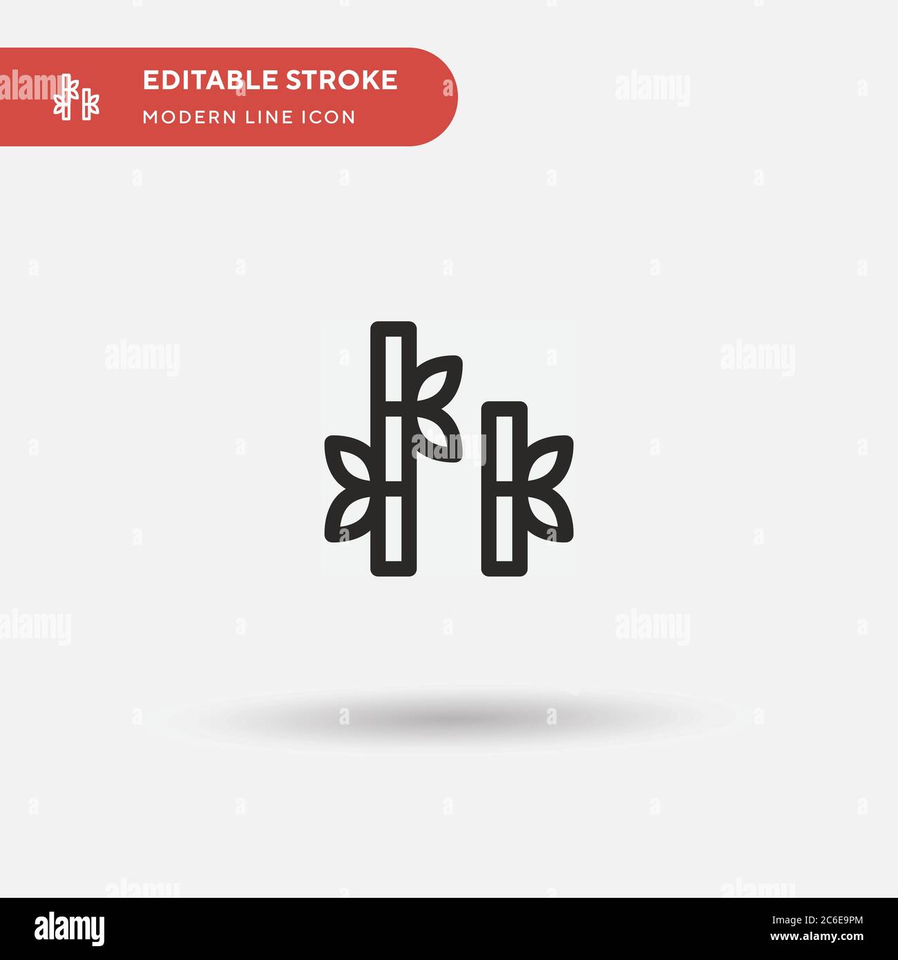 Bamboo Simple vector icon. Illustration symbol design template for web ...