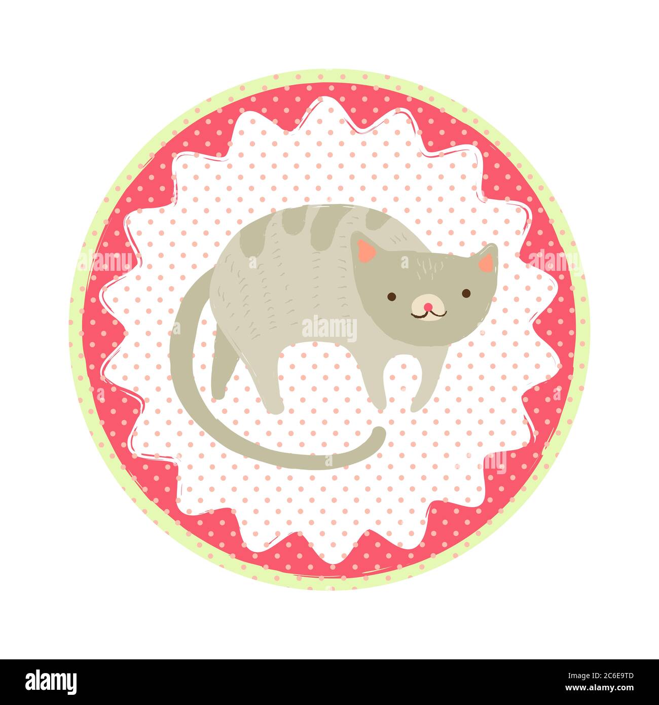 Cat character badge Stock Vector Images - Alamy