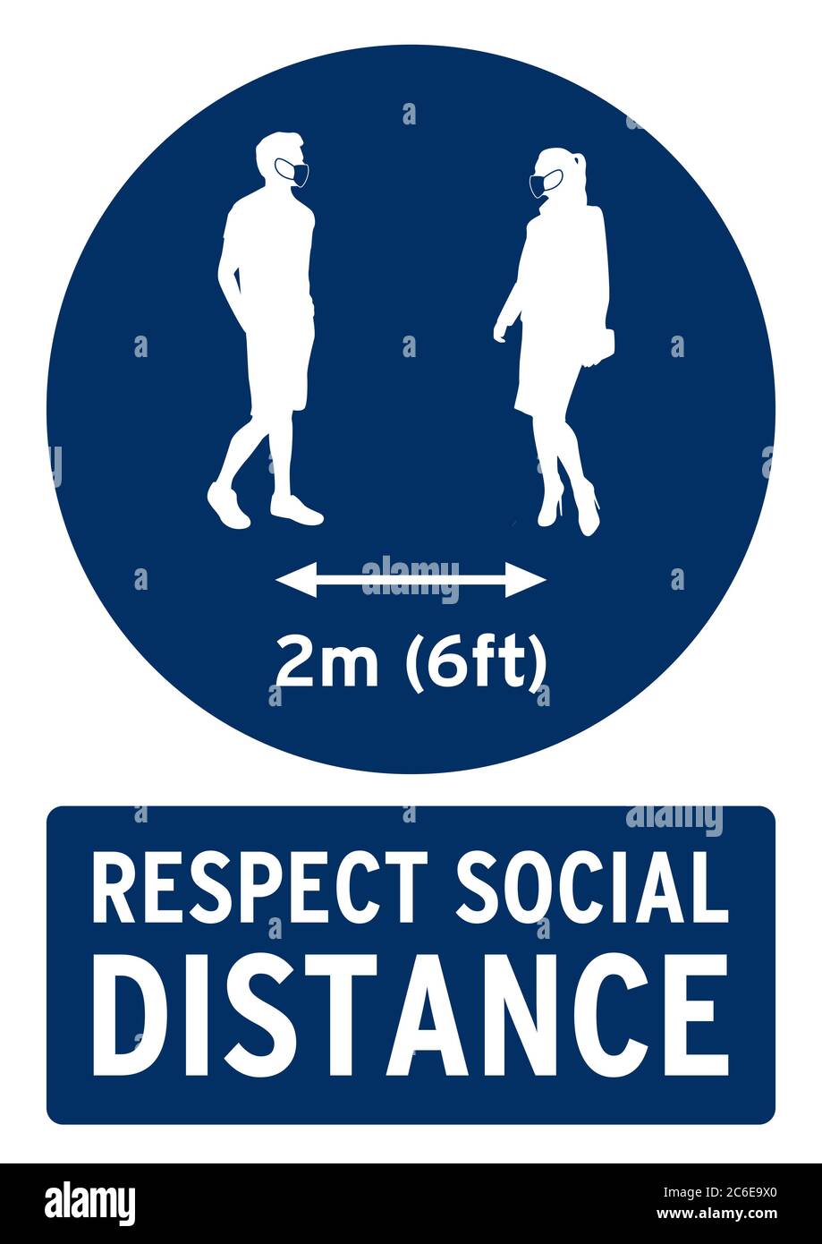 Respect social distance 2 meters (6 feet) poster. Poster for covid19 in ...