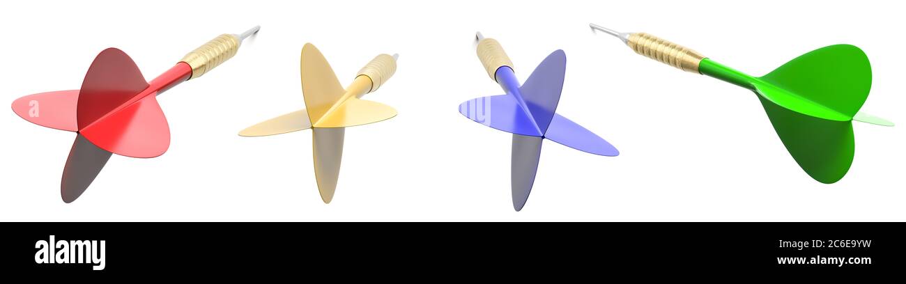 Colorful Darts Isolated on White Background Stock Photo - Alamy