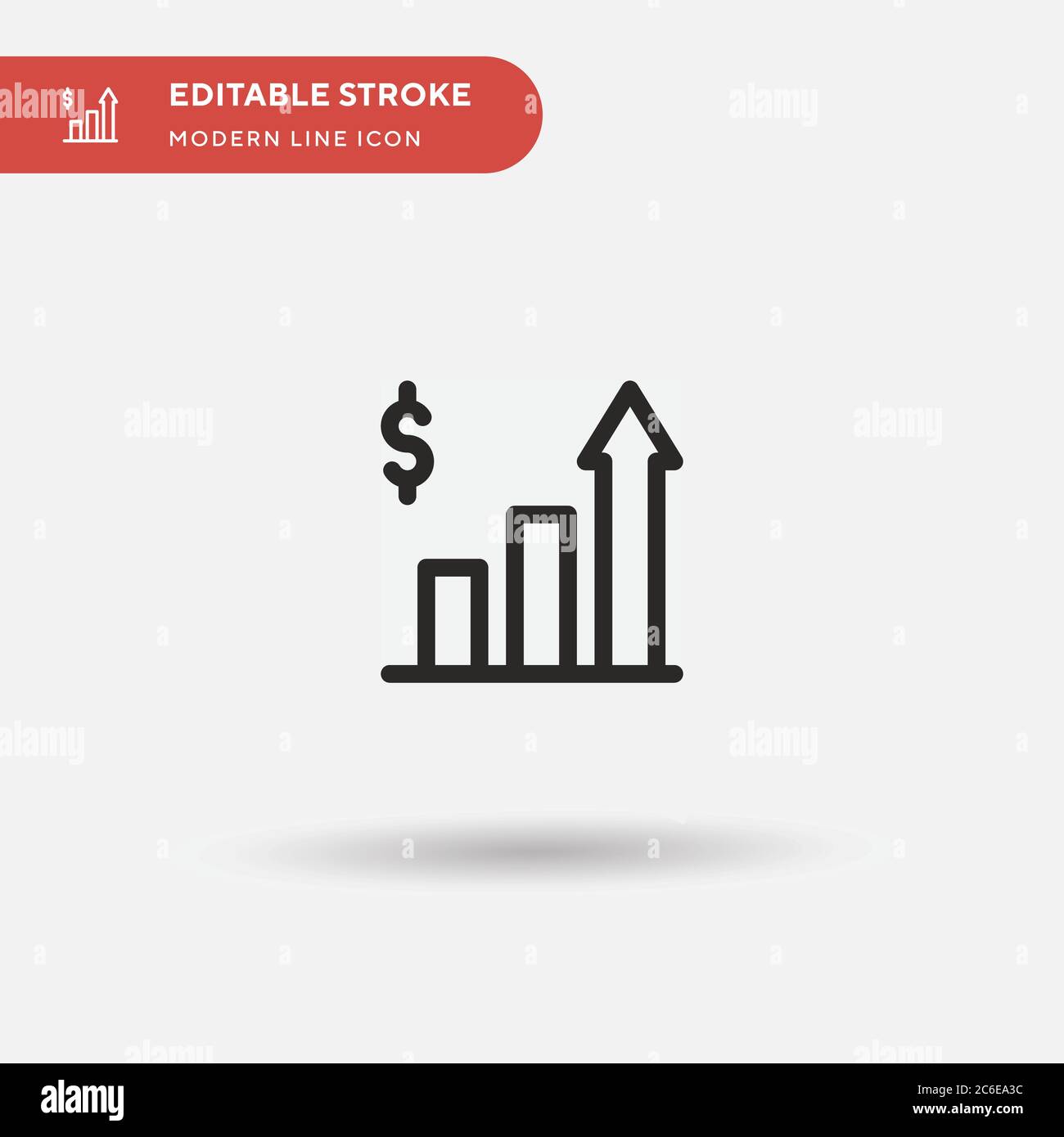 Increase Simple vector icon. Illustration symbol design template for ...