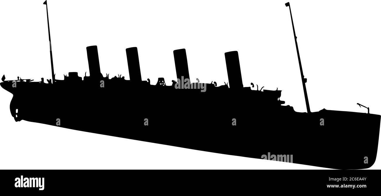 silhouette ship titanic vector Stock Vector Image & Art - Alamy