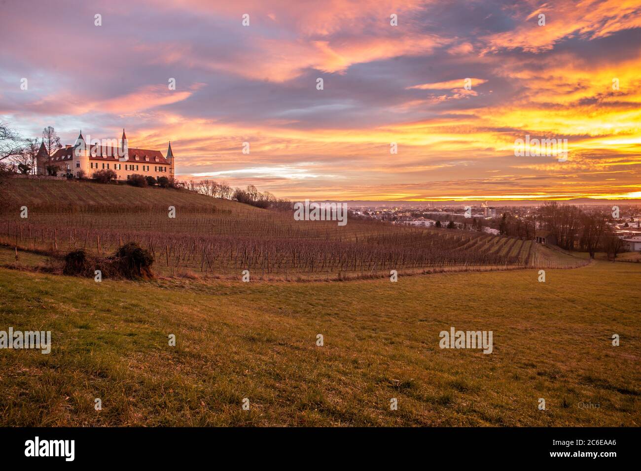 beautiful castle and sunset Stock Photo - Alamy