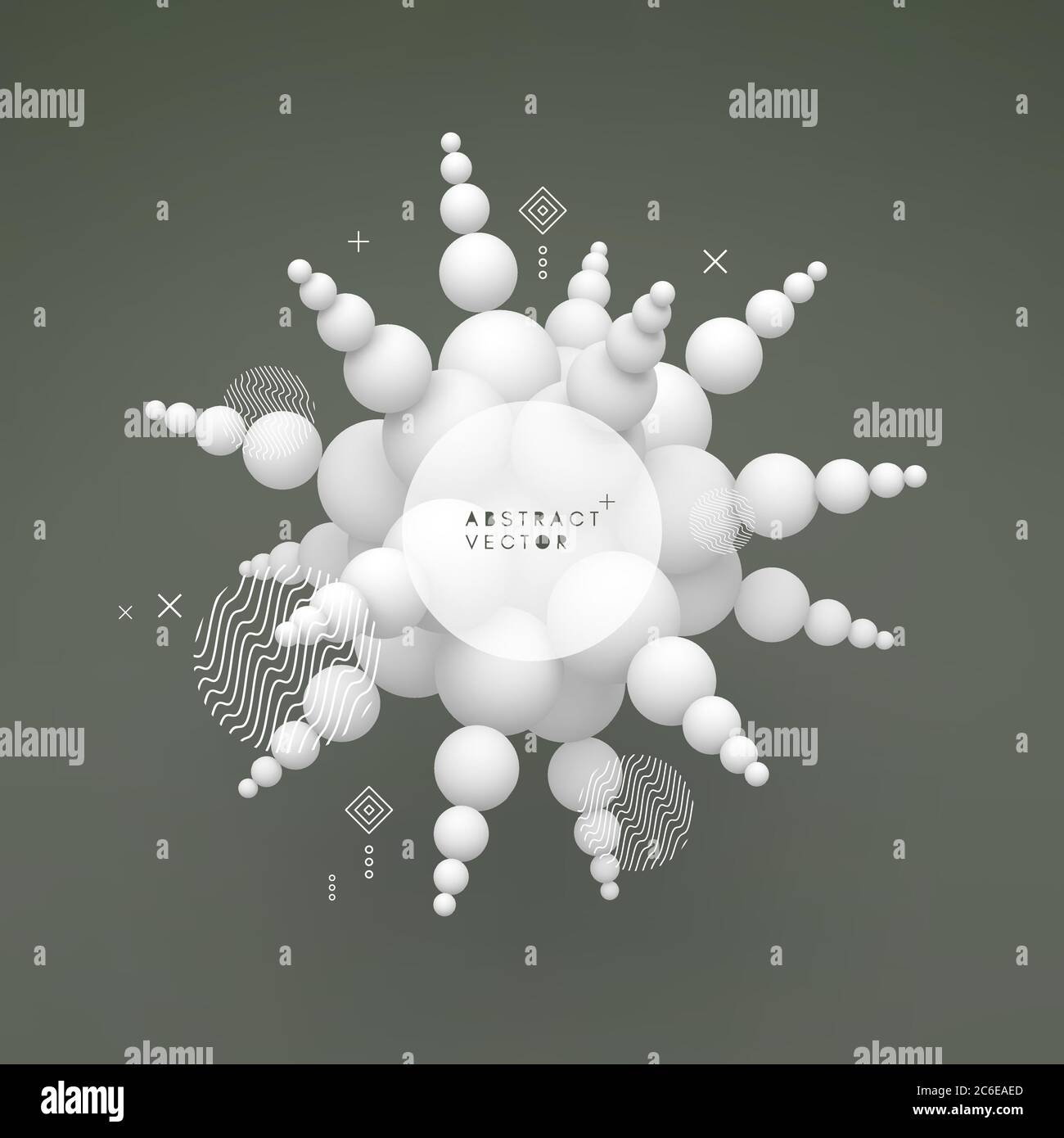 3d abstract spheres composition. Vector illustration Stock Vector Image ...