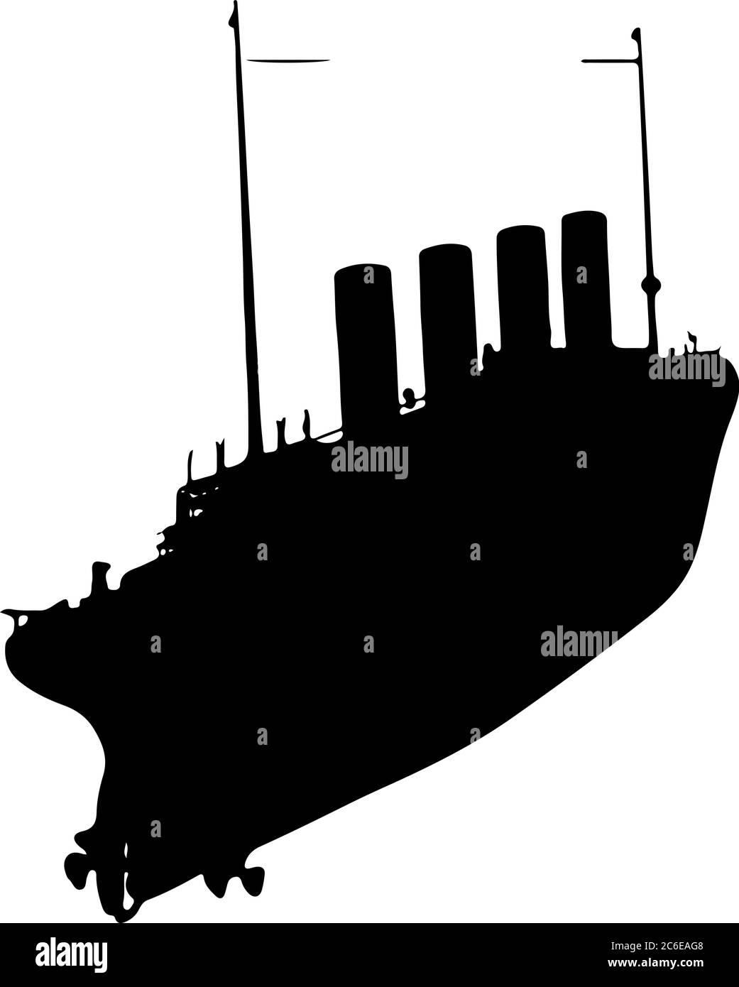 silhouette ship titanic vector Stock Vector Image & Art - Alamy