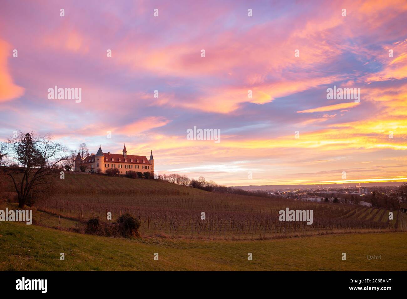 beautiful castle and sunset Stock Photo - Alamy