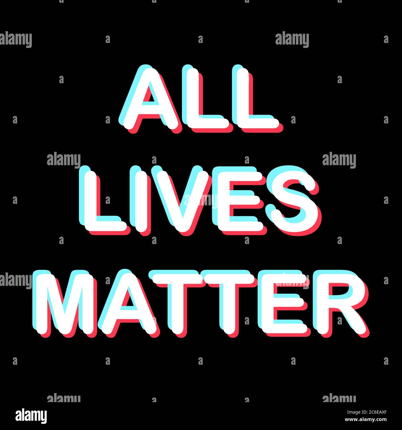 All lives matter text with a Girl. Human rights of black people. Vector ...
