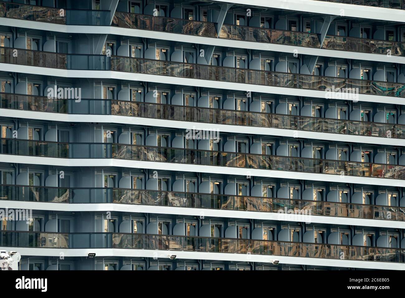 luxury cruise ship cabin windows balcony detail Stock Photo - Alamy