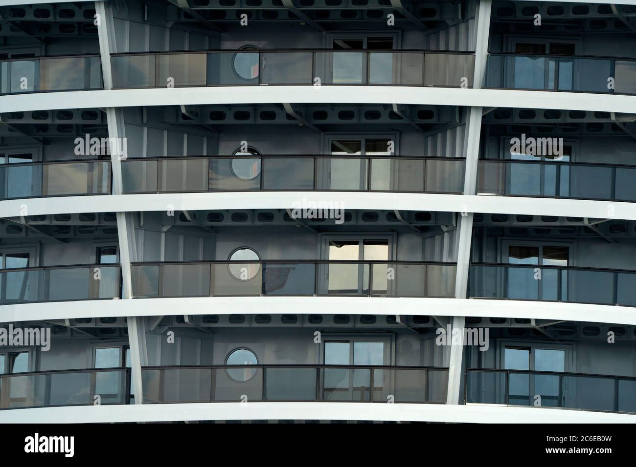 luxury cruise ship cabin windows balcony detail Stock Photo - Alamy