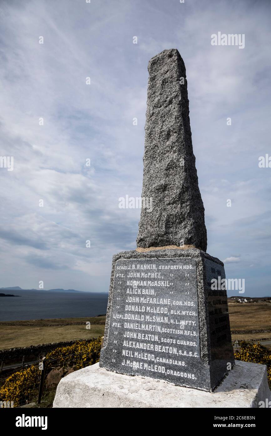 Waternish war memorial on the Isle of Skye, Scotland Stock Photo - Alamy