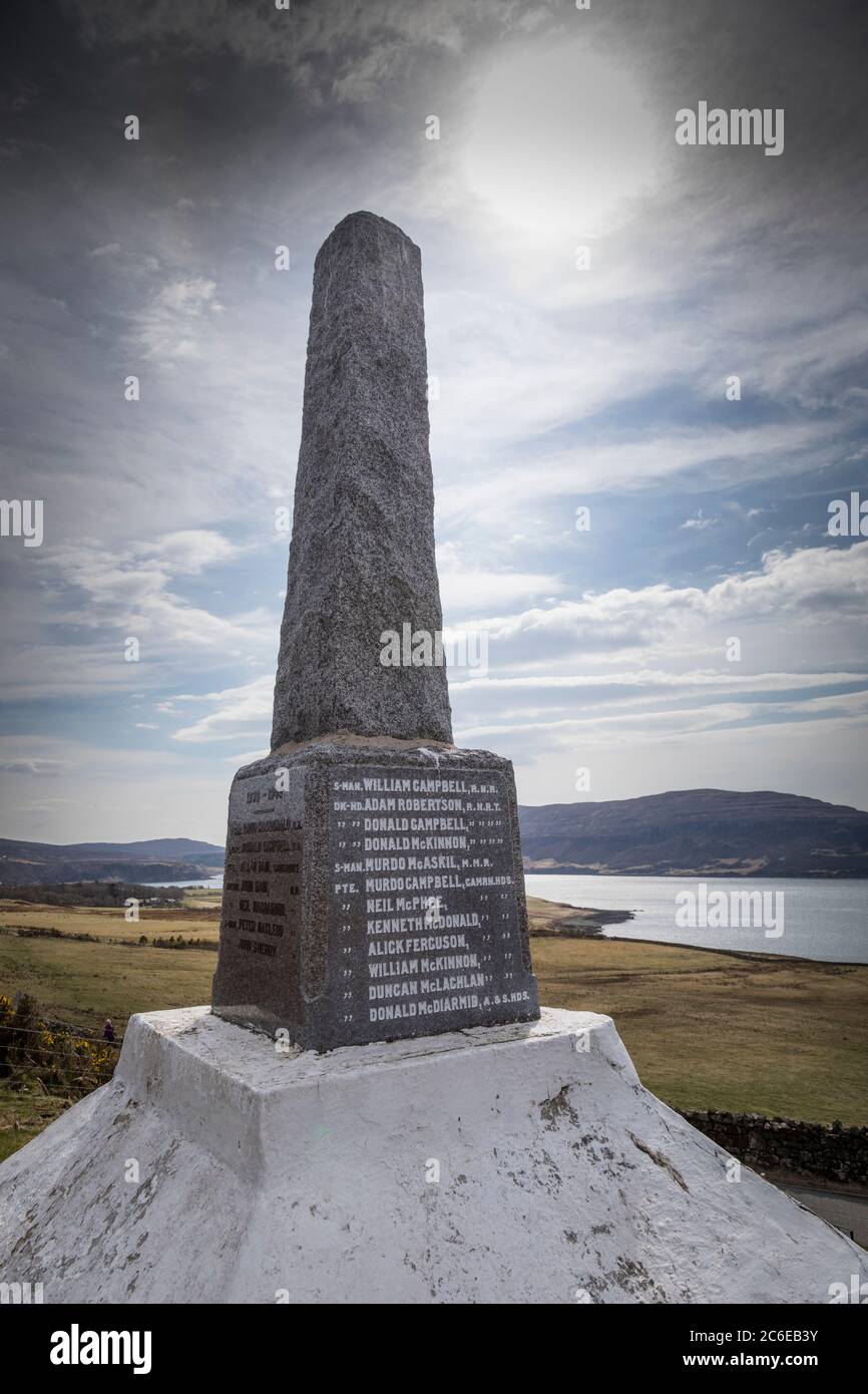 Waternish war memorial on the Isle of Skye, Scotland Stock Photo - Alamy