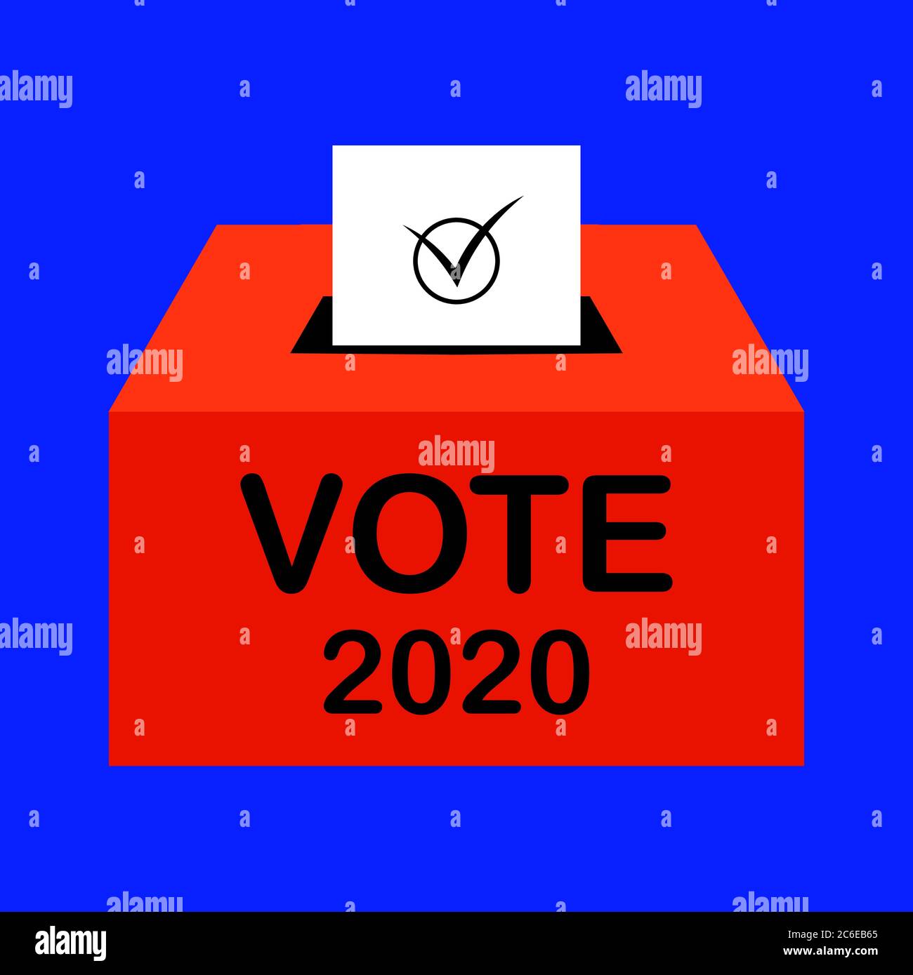 US election. Voting concept. 2020. USA ballot box and envelope on blue ...