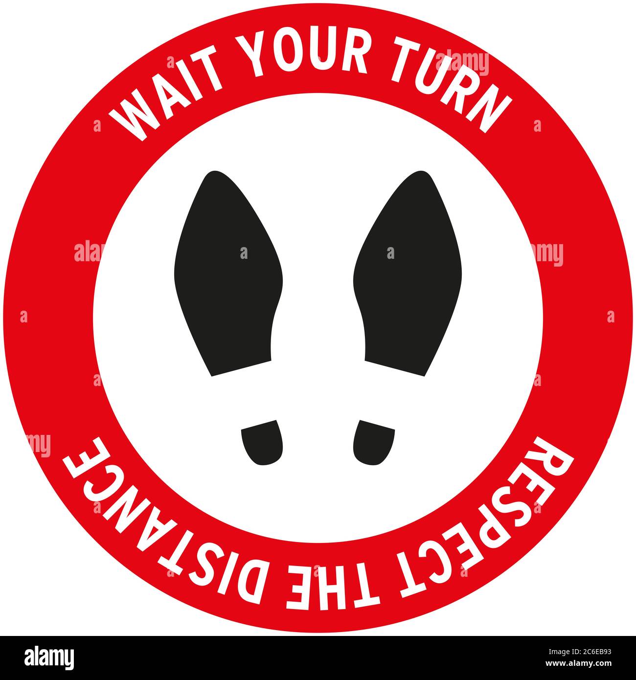 floor graphic for covid-19. Wait your turn and respect the distance in ...