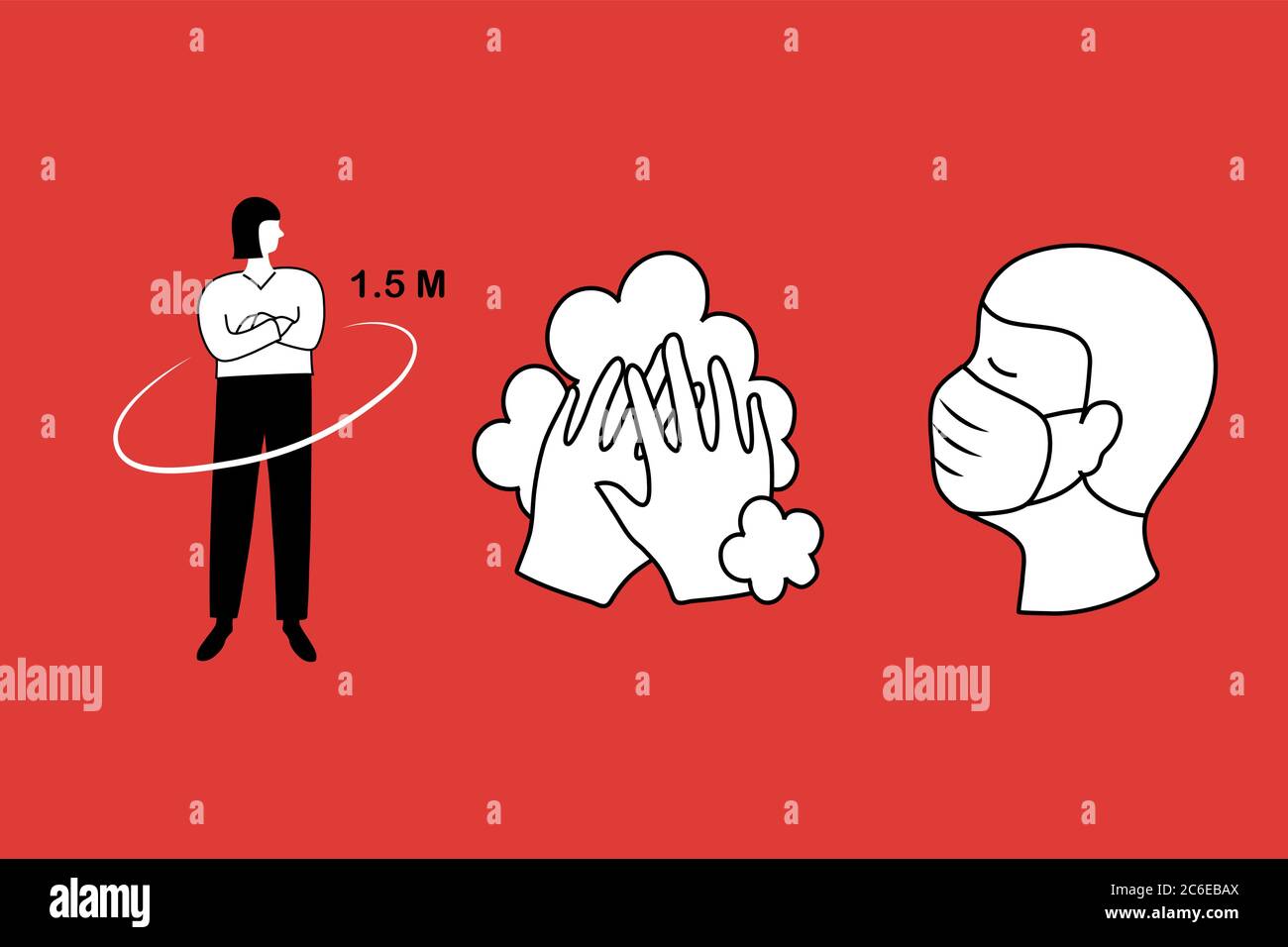 Social distancing, Hand washing, Wear a mask. Coronavirus COVID-19 ...