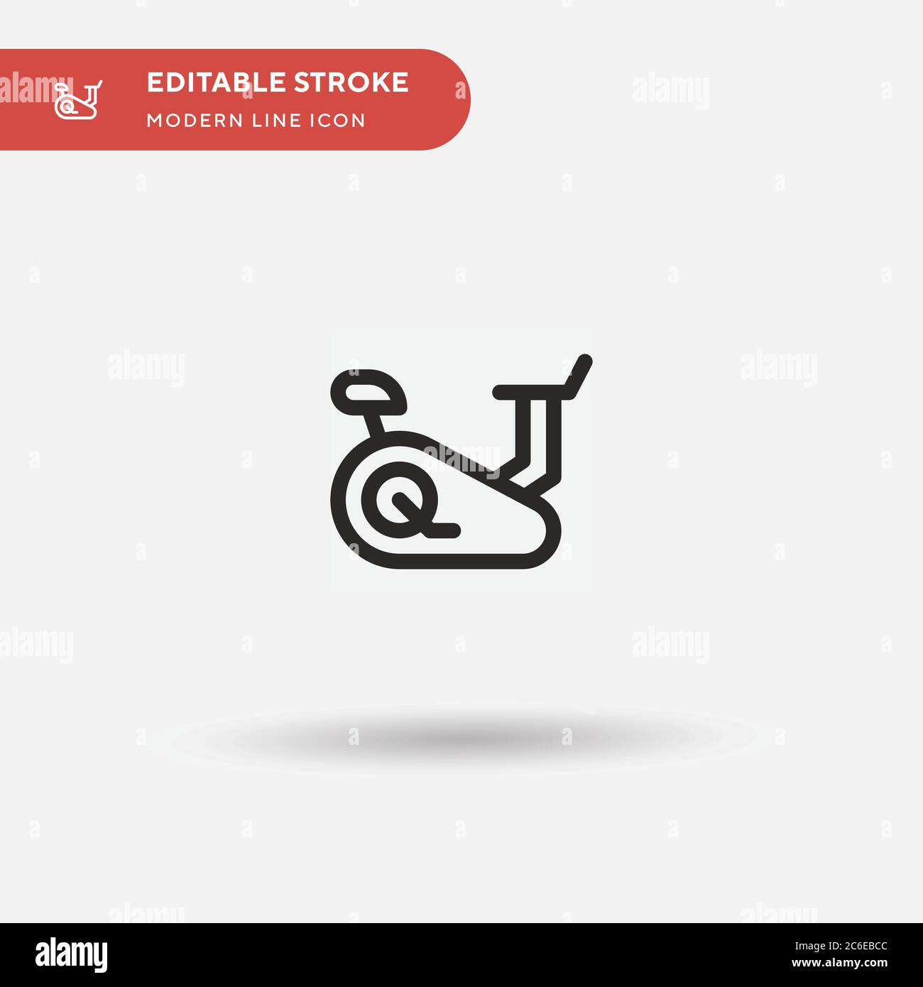 Stationary Bike Simple vector icon. Illustration symbol design template ...
