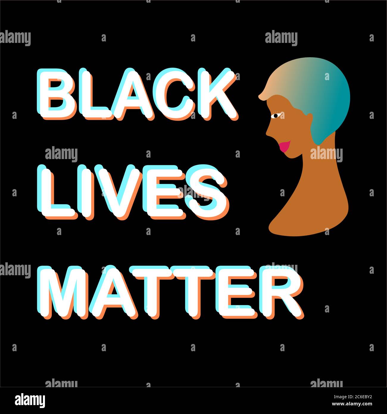 Black lives matter text. Human rights of black people. Vector ...