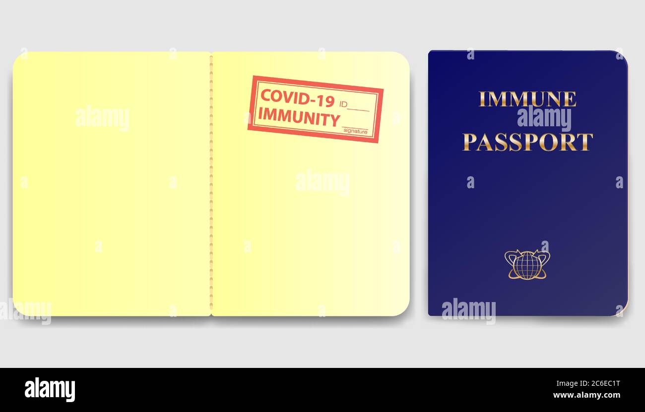 Immunity passport sample design. Travel identity for person is immune ...
