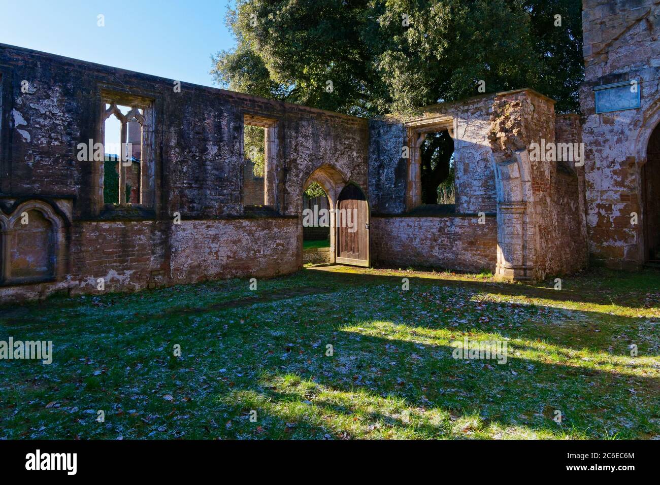 Winter sunlight streams through the glassless windows of All Saints Old ...