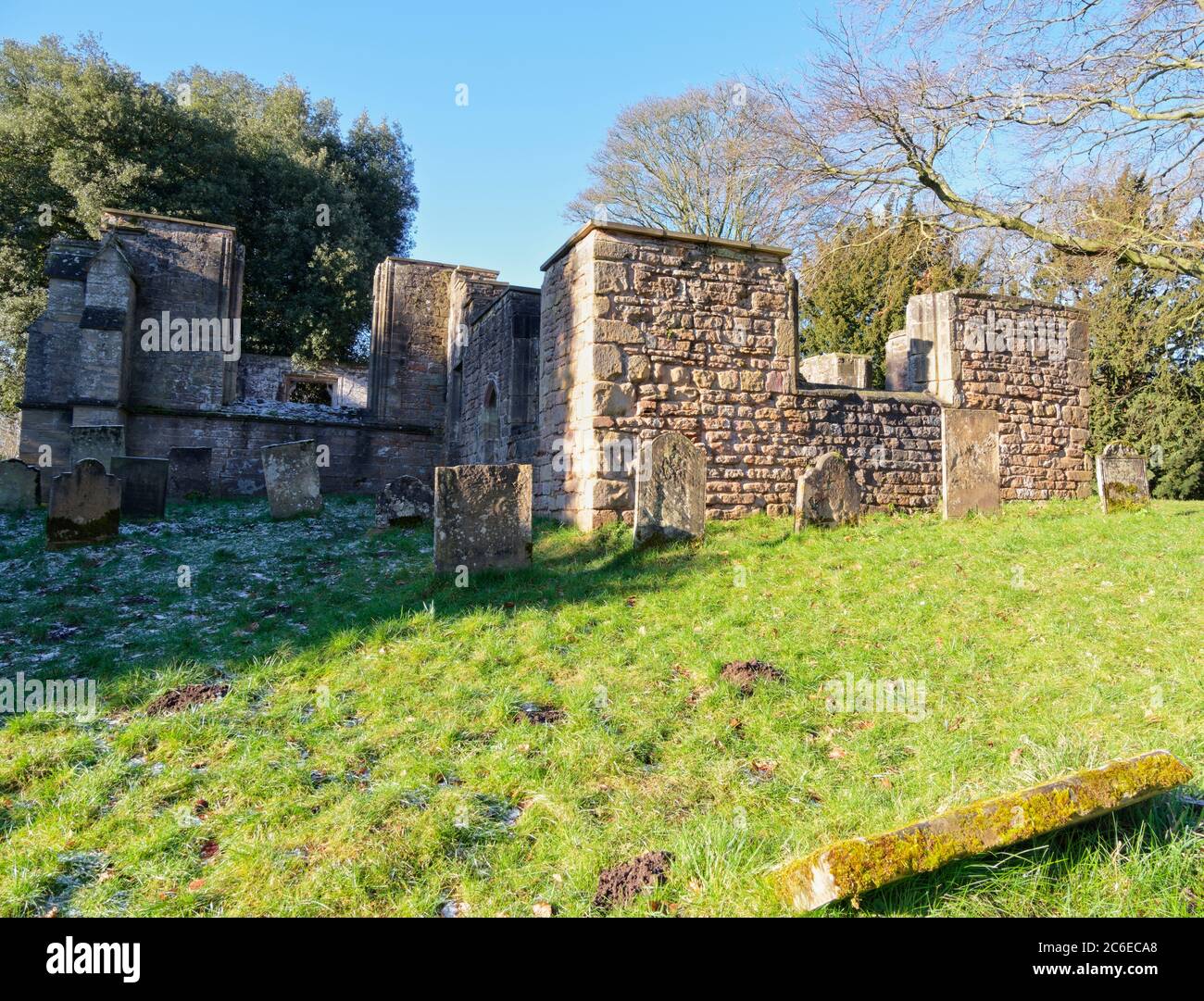 In the winter sun in Nottinghamshire, stands the remains of the13th ...