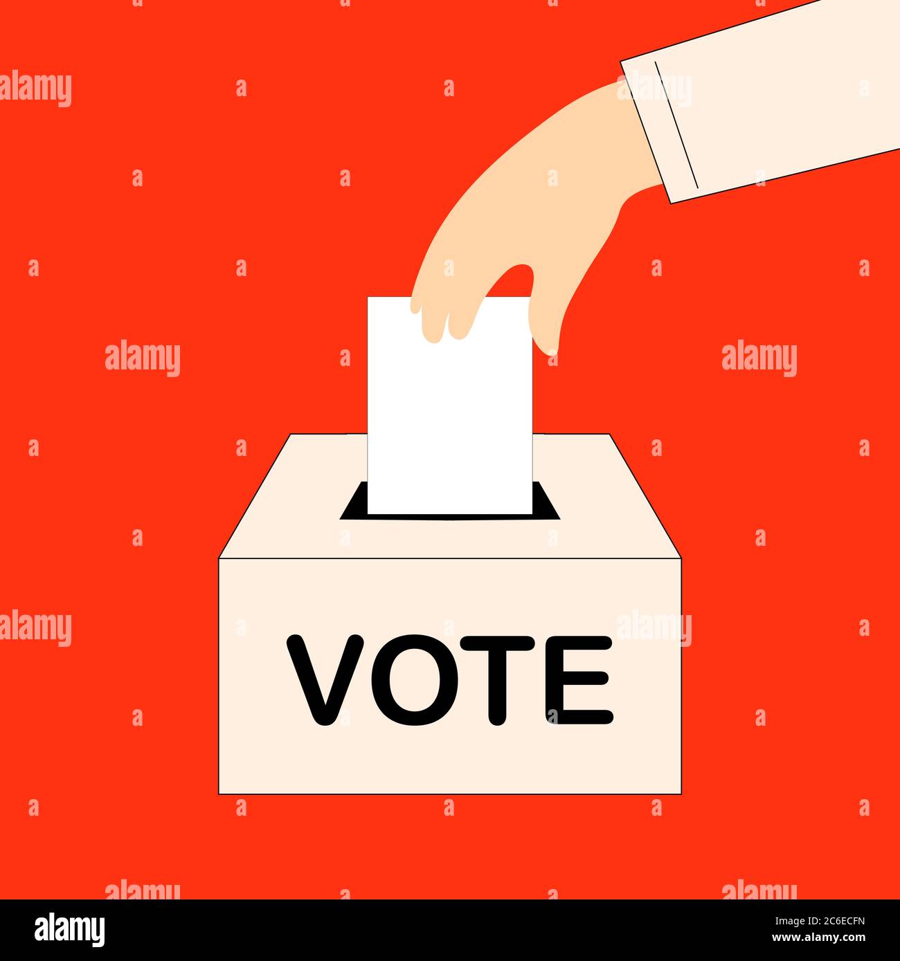 US election. Voting concept. 2020. USA ballot box and envelope on red ...