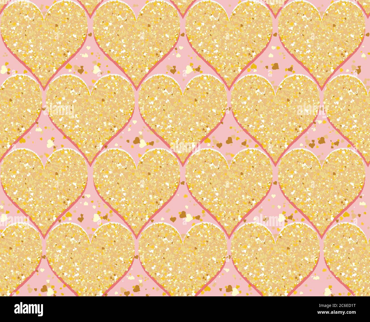 Gold glitter pink hearts Stock Vector Images - Alamy