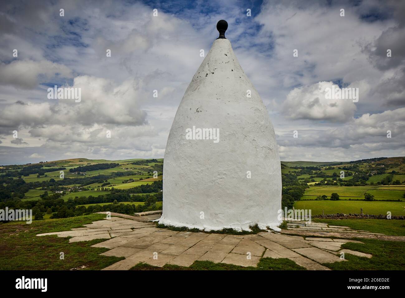 Bollington town in Cheshire Grade II listed landmark White Nancy ...