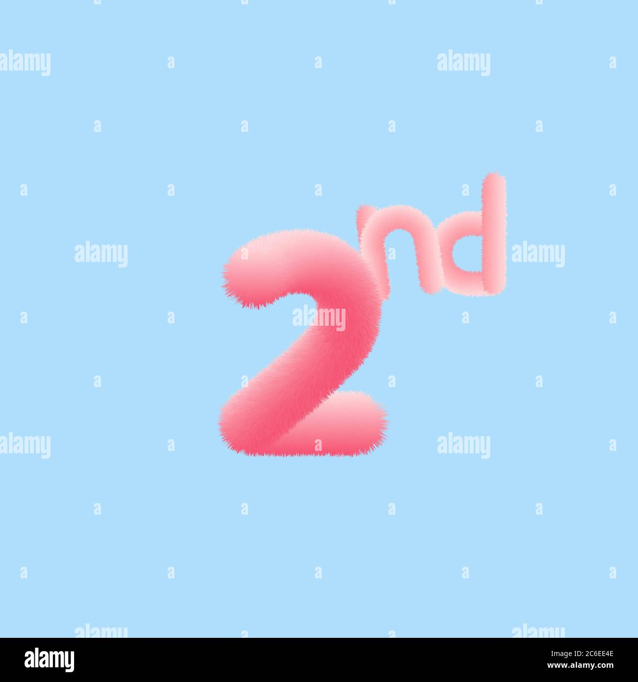 Number 2nd 3D Realistic Fur Effect Stock Photo - Alamy