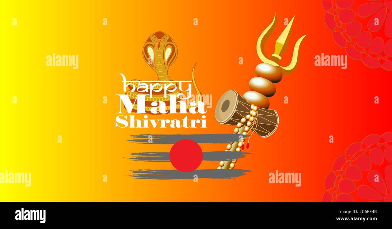 Vector illustration of Greeting card for maha Shivratri, Greeting card ...