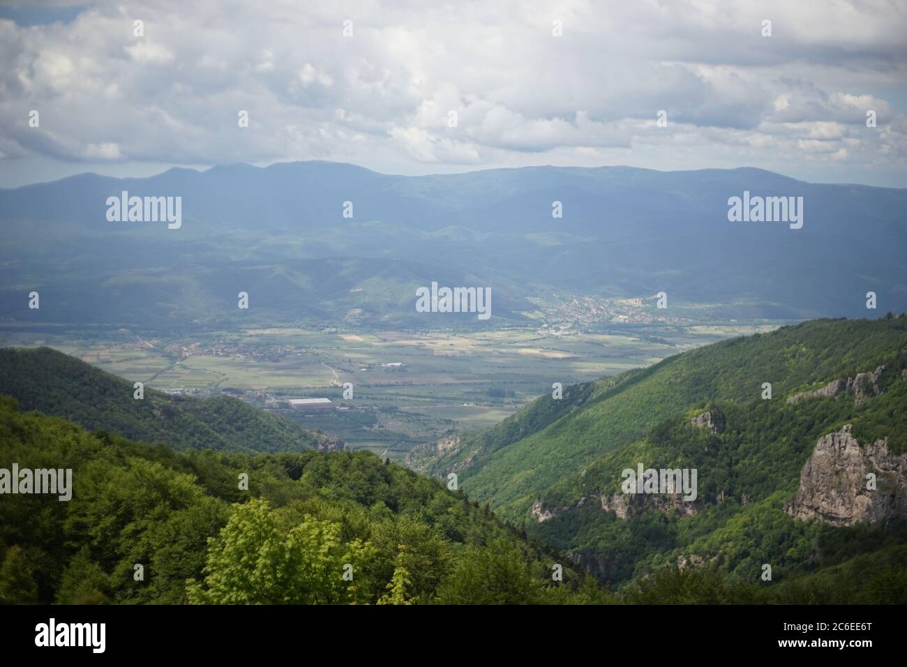 A panoramic view from the summit of Stara Planina (Balkan Mountains ...