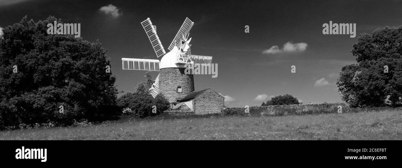Summer view of Heage Windmill, Heage village, Derbyshire England UK ...