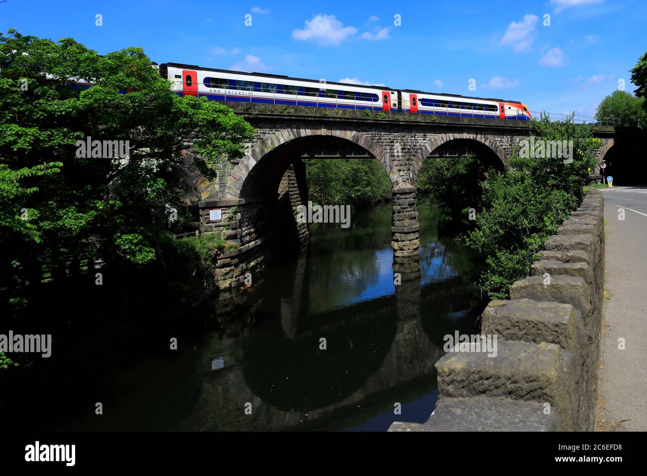 EMR Intercity 222 class, East Midlands Trains, river Derwent, Ambergate ...