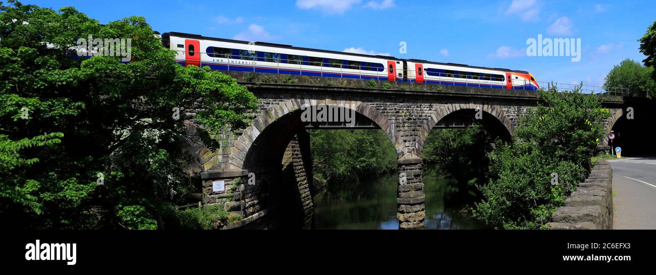 EMR Intercity 222 class, East Midlands Trains, river Derwent, Ambergate ...