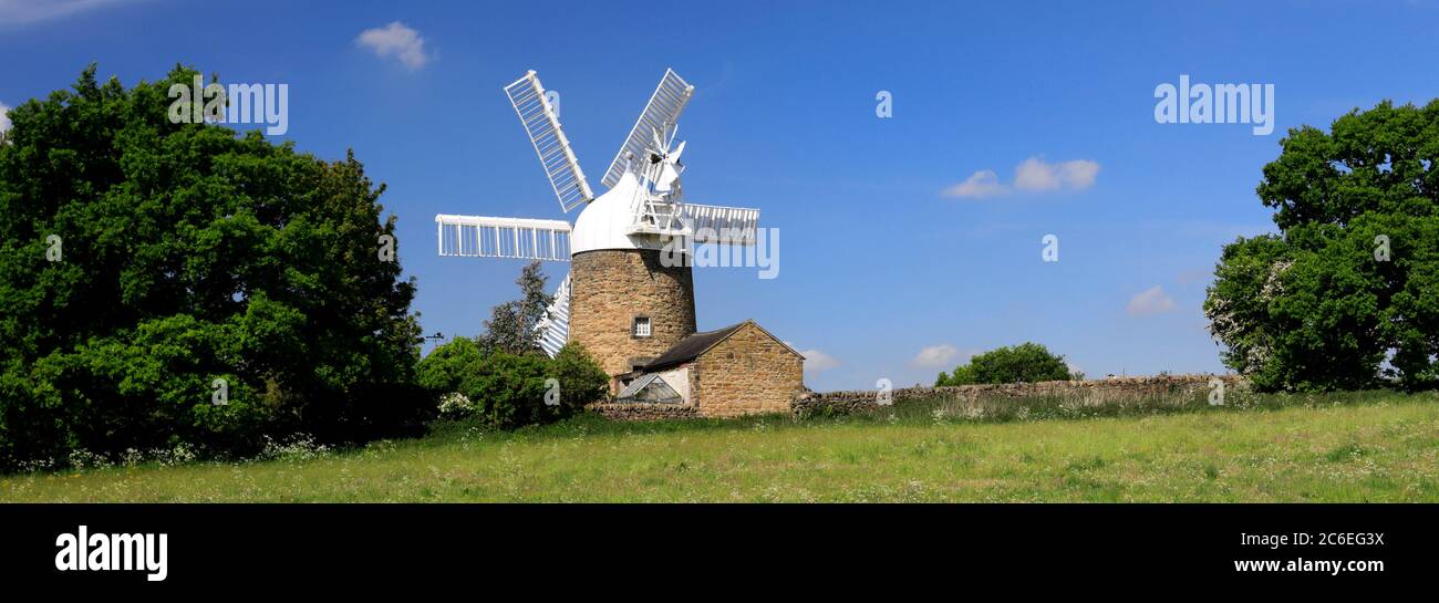 Summer view of Heage Windmill, Heage village, Derbyshire England UK ...