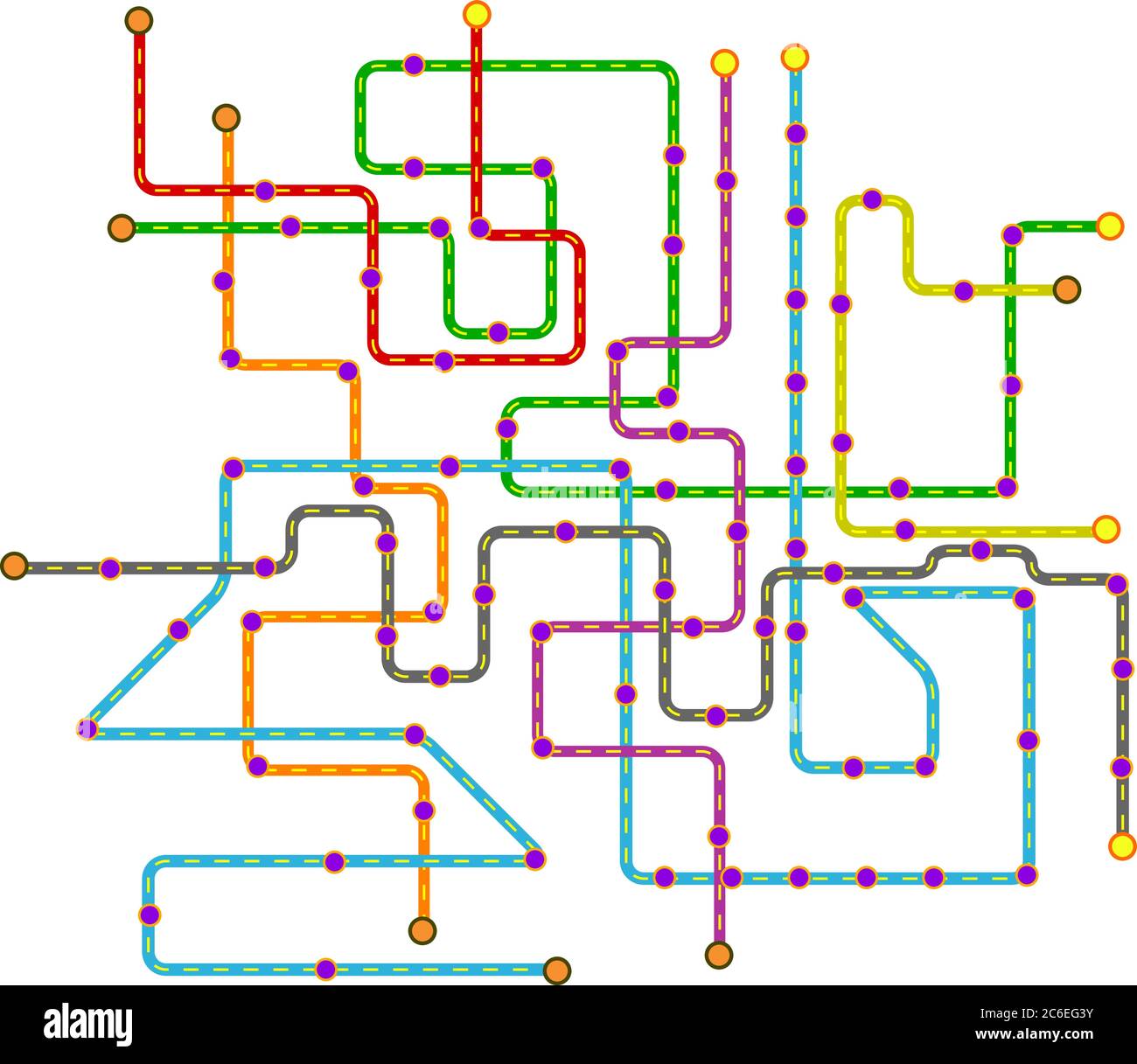fictional public transport subway map, vector illustration Stock Vector ...