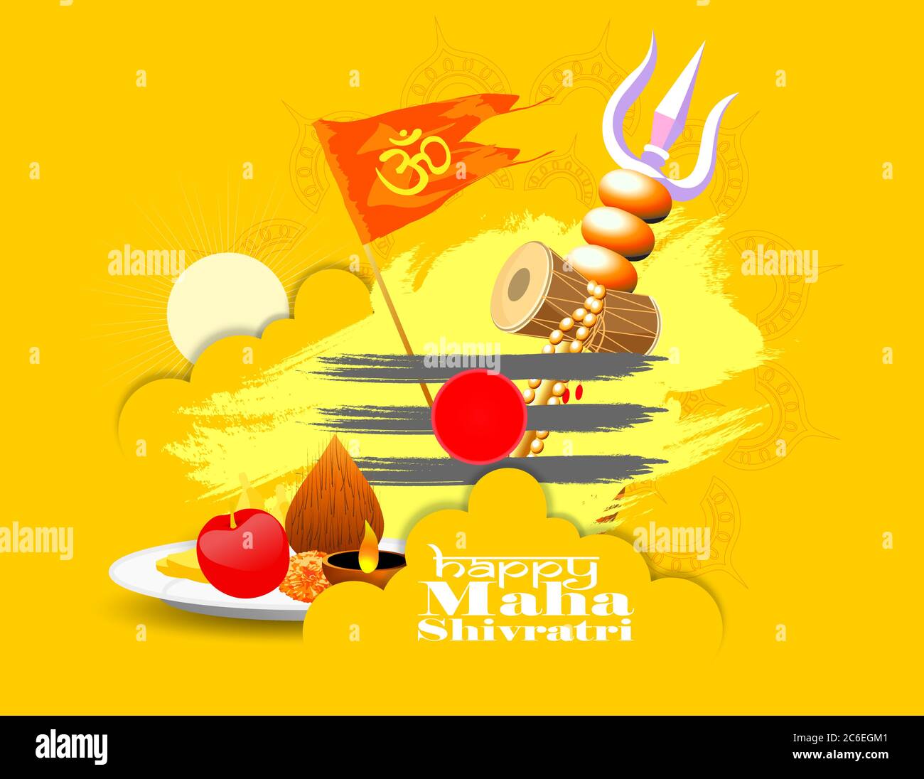 Vector illustration of Greeting card for maha Shivratri, Greeting card ...