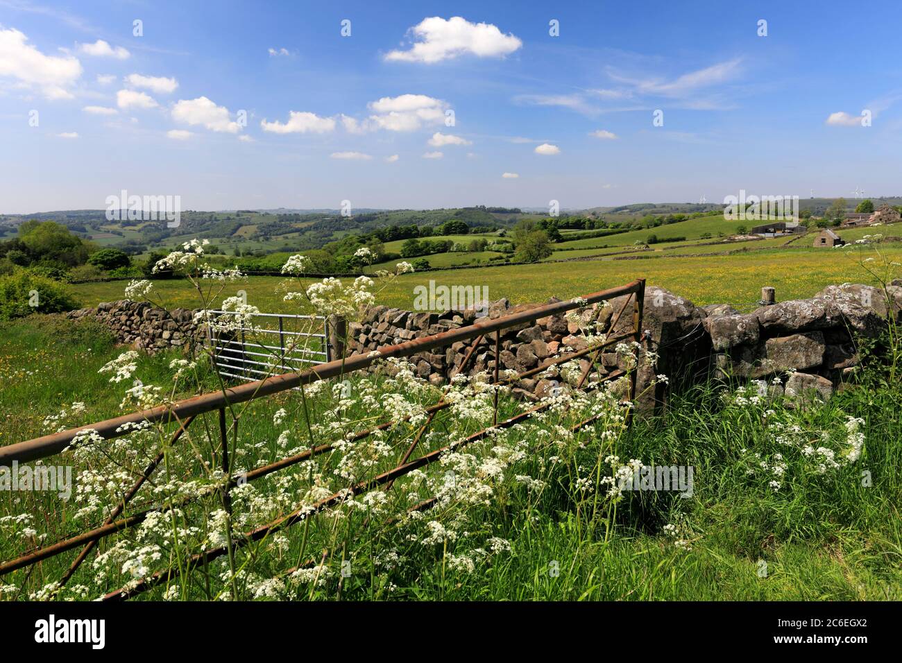 Summer view over the Amber Valley, Ambergate town, Derbyshire, England ...