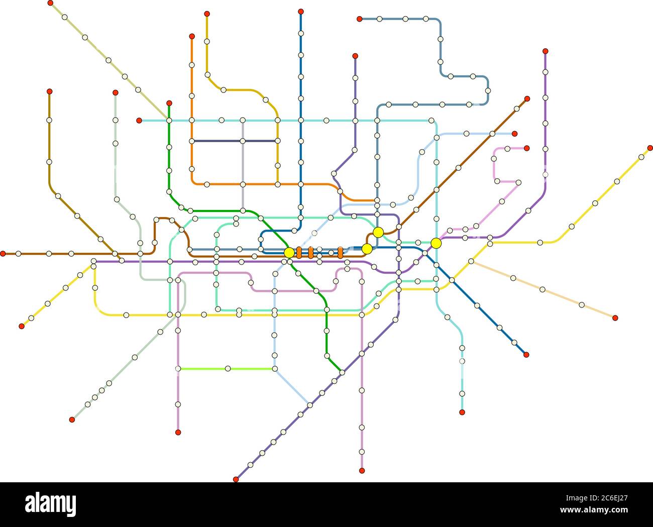 Fictional subway map, public transportation, map, free copy space Stock ...