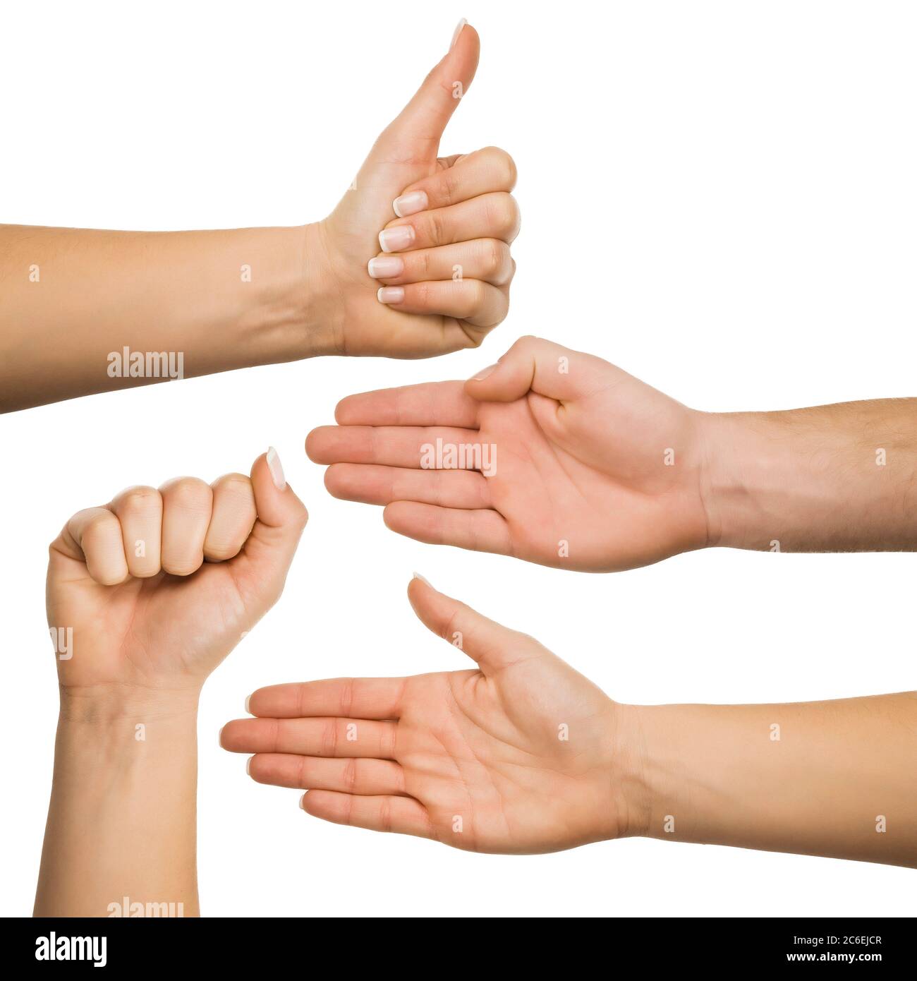 Hand gestures set Stock Photo - Alamy