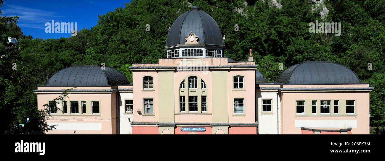 The Lead Mining Museum, Matlock Bath town, river Derwent, Peak District ...